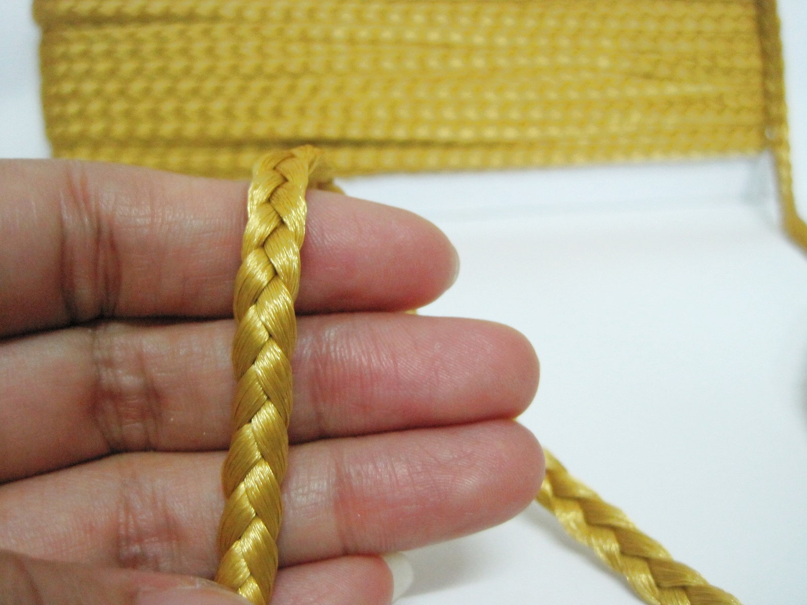 5 Yards 1/4 Braided Cord Classic Gold Cord Flat | Etsy