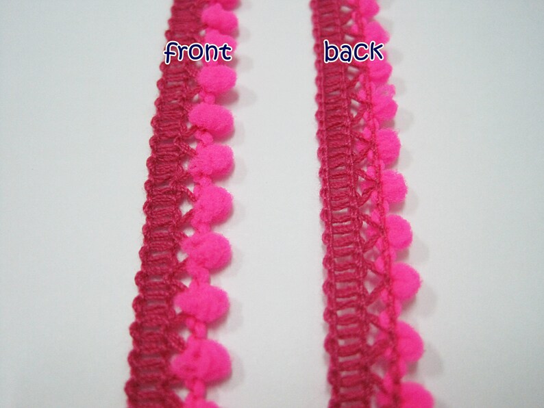 5 yards Hot Pink Tiny Pom Pom Trim Mini Pom Pom Trim Tiny | Etsy