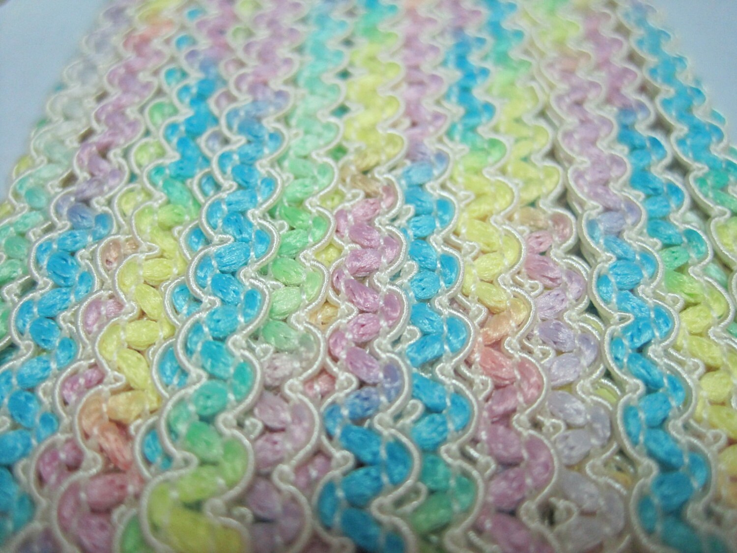 5 Yards Pastel Multicolored Rick Rack Trim, Ric Rac Trim, Rick Rack Lot ...