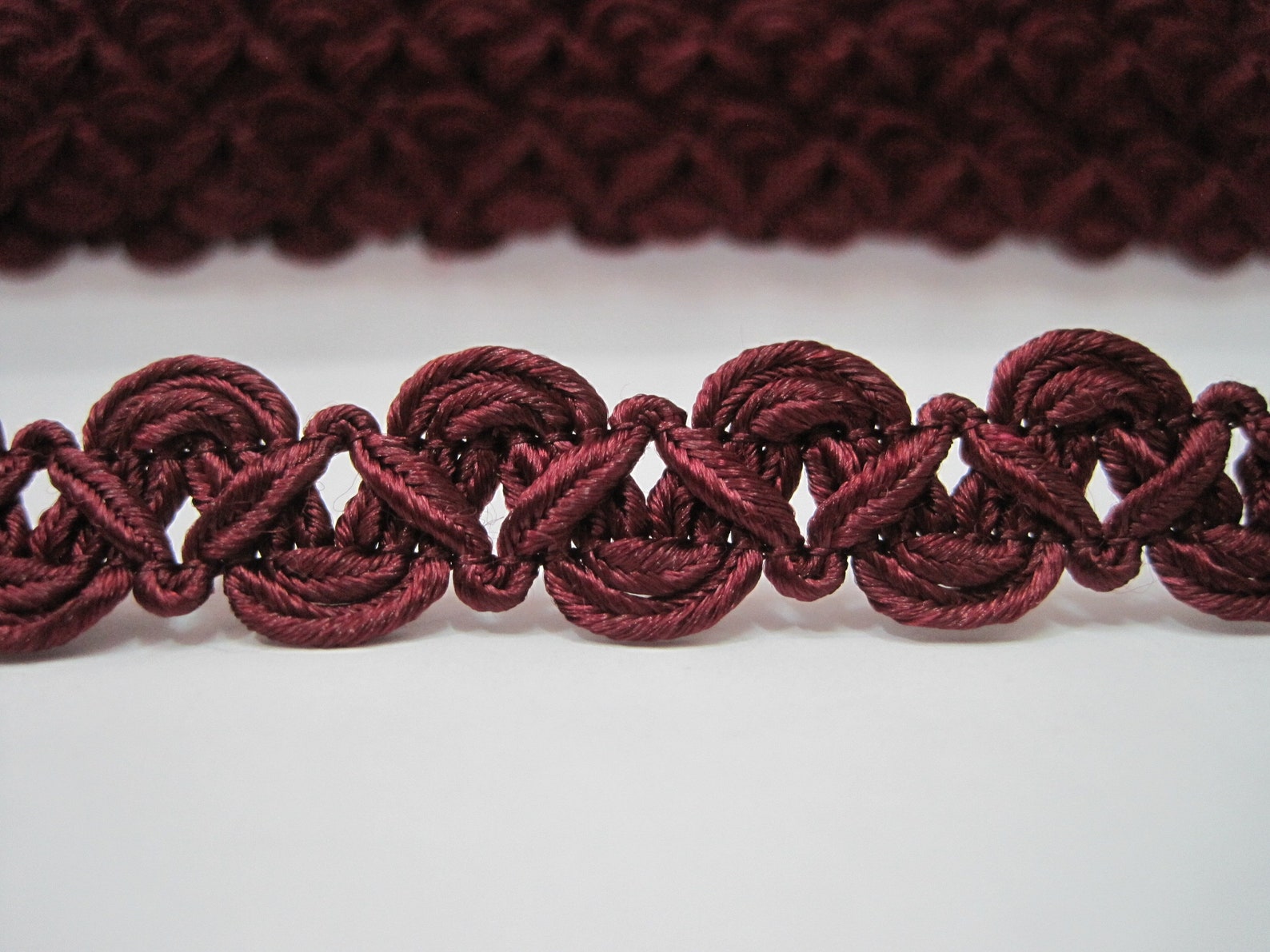 5 Yards Red Braid, Braided Trim, Braided Headband, Picot Braid, Scallop ...
