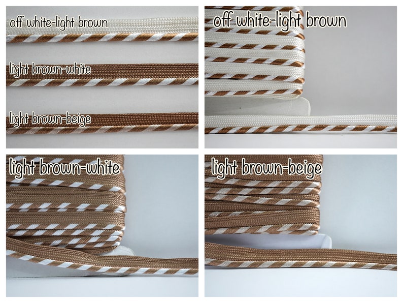 5 Yards Brown Lip Cord Piping, Edge Piping, Decorative Edging, Lip Cord ...