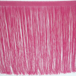 1 Yard 4" to 10" Hot Pink Chainette Fringe, Pink Trim, Fringe Tassel ...