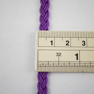 5 Yards 1/4" Purple Braided Cord, Purple Cord, Flat Braided Cord, Flat ...
