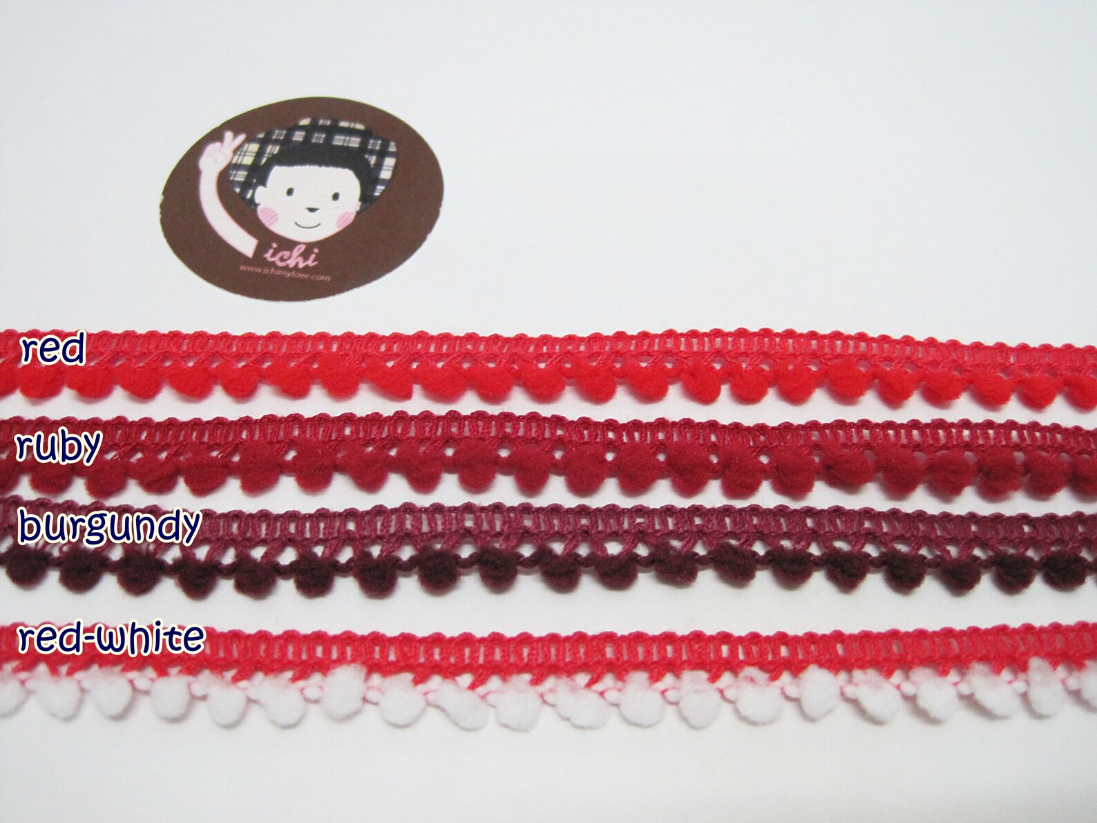 5 Yards Ruby Tiny Pom Pom Trim Mini Pom Pom Trim Tiny Pom - Etsy