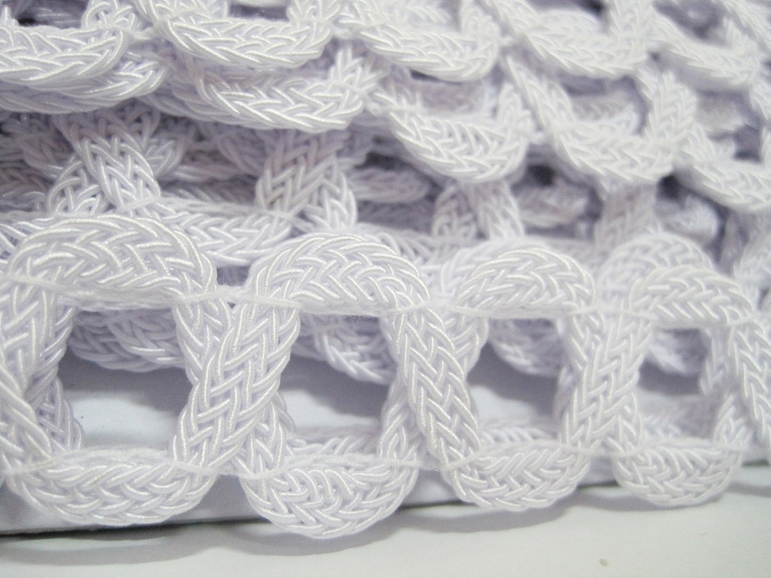 5 Yards of White Wide Braided, Wholesale Trim, Matte Trim, Bag Handle ...