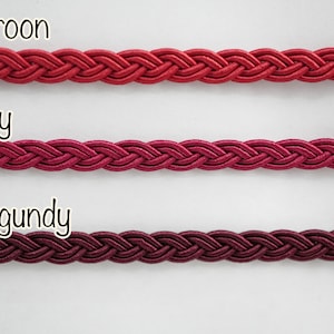 5 Yards 1/4" Red Braided Cord, Red Cord, Flat Braided Cord, Flat Cord ...