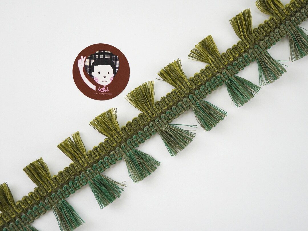 5 Yards Green Double Sided Fringe, Tassel Fringe, 2 Sides Fringe, 2 ...