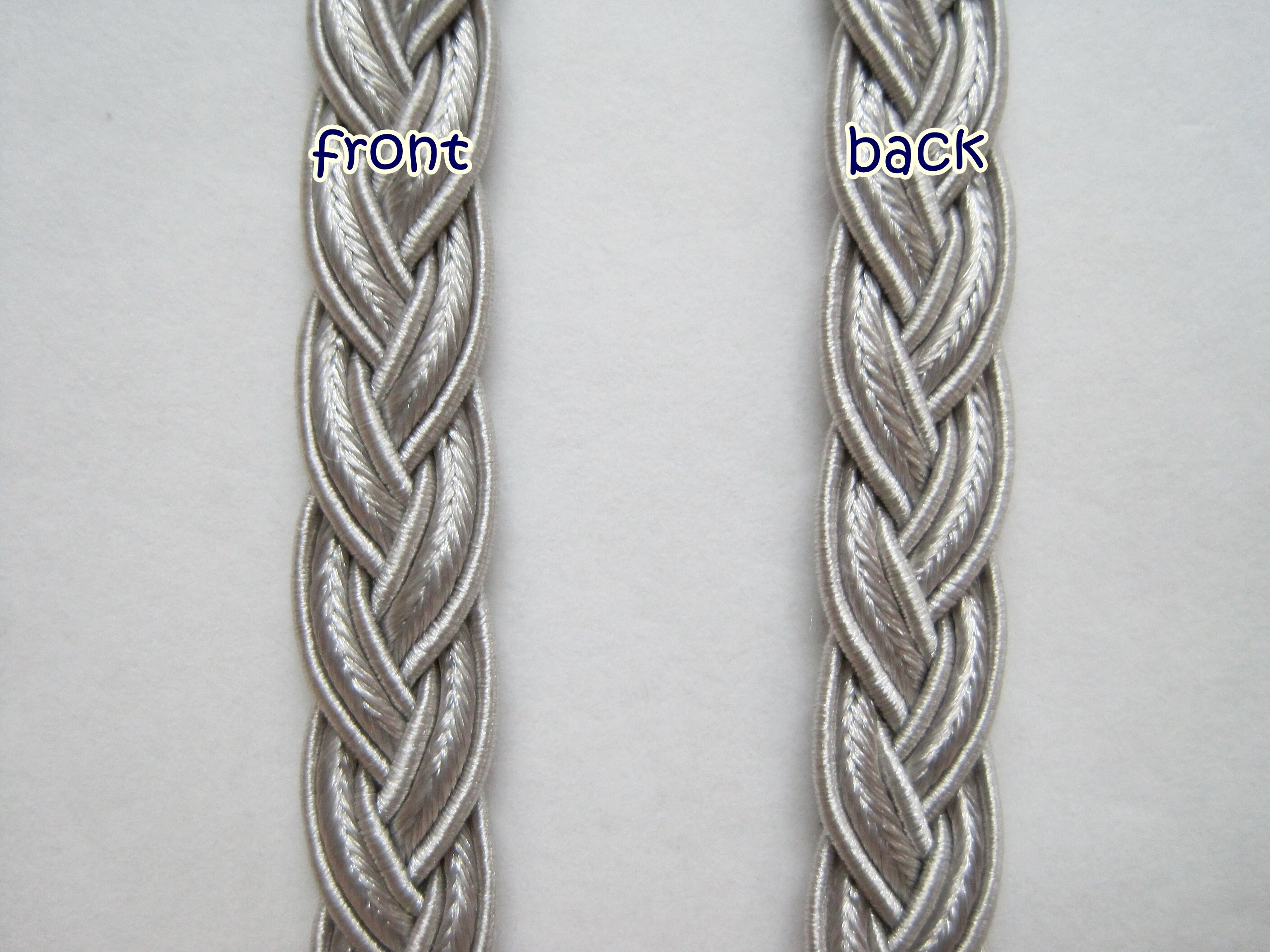 5 Yards 1/4 Silver Braided Cord Silver Cord Flat | Etsy