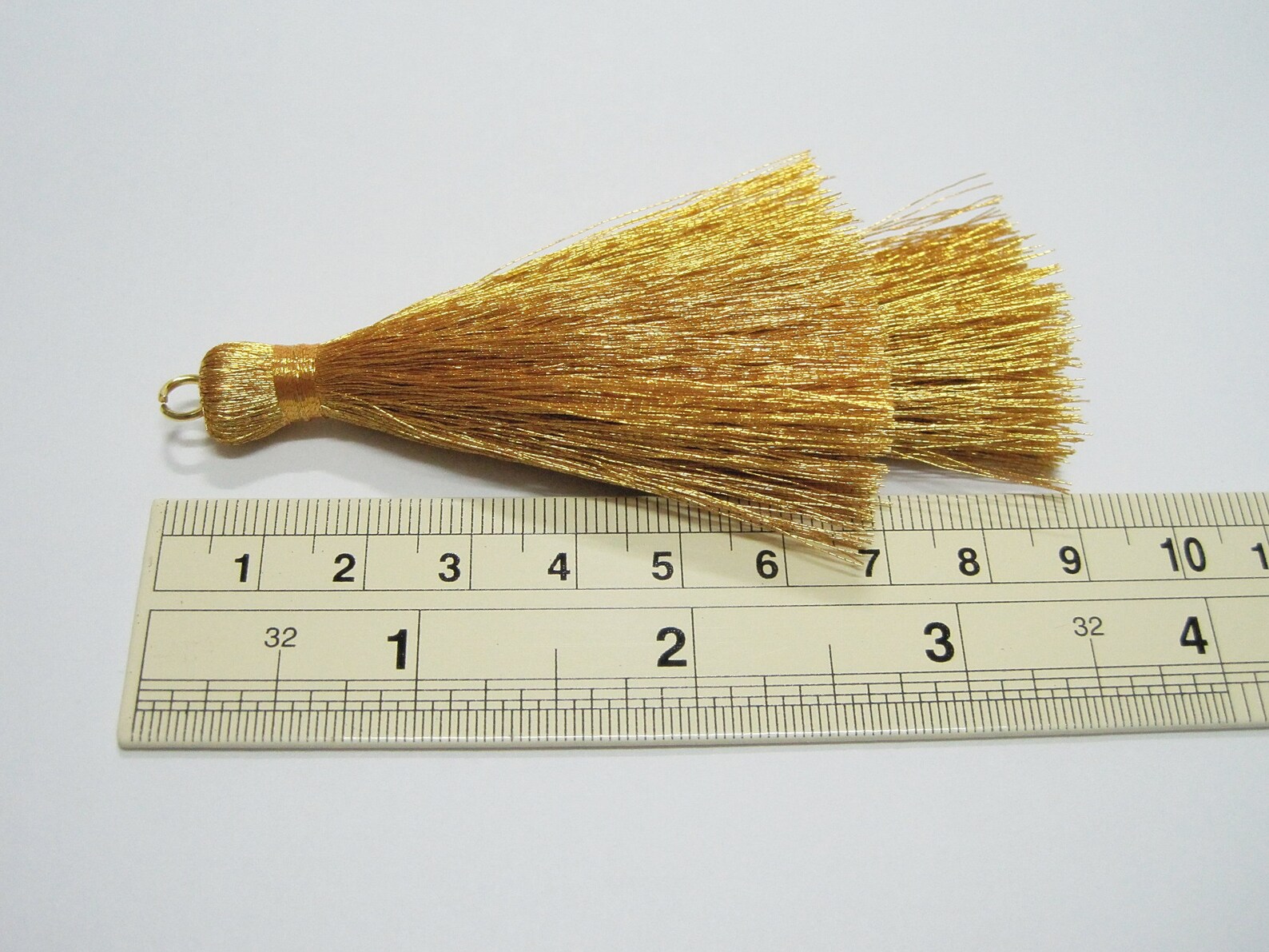 1 Pair Gold Double Metallic Tassel Metallic Tassel Double | Etsy