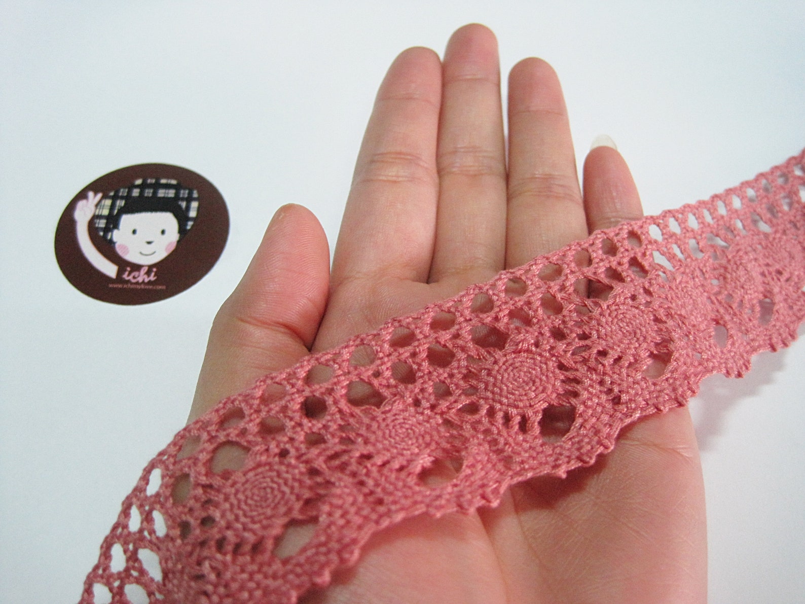 5 Yards Rose Pink Wide Cotton Lace Trim Crochet Lace Trim | Etsy