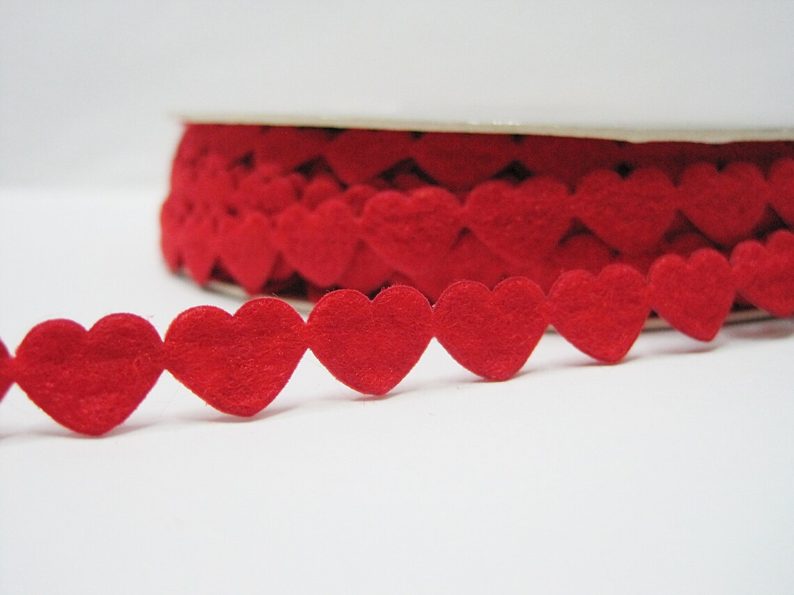 5 yards Felt Heart Trim Pink Heart Trim Felt trim Sewing | Etsy