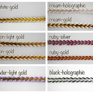 5 Yards Pink-gold/silver Metallic Braid, Flat Braided, Metallic Braid ...