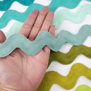 5 Yards Green Jumbo Rick Rack Trim, Mint Rick Rack, Jumbo Ric Rac, Rick ...