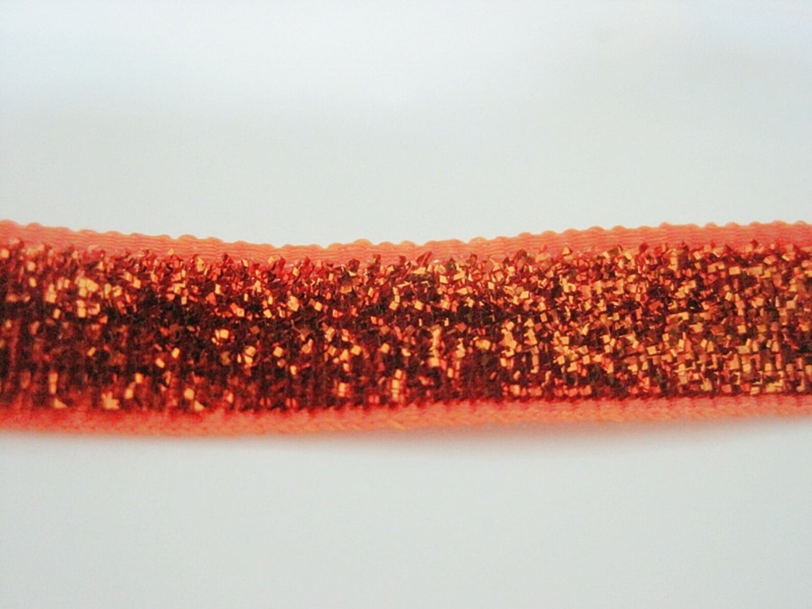 5 Yards Orange-red Metallic Glitter Ribbon (3/8"), Glitter Yarn ...