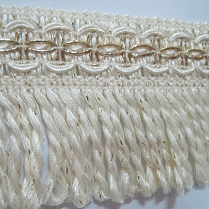 5 Yards Cream Bullion Fringe, Bullion Trim, Twisted Rope, Drapery Trim ...