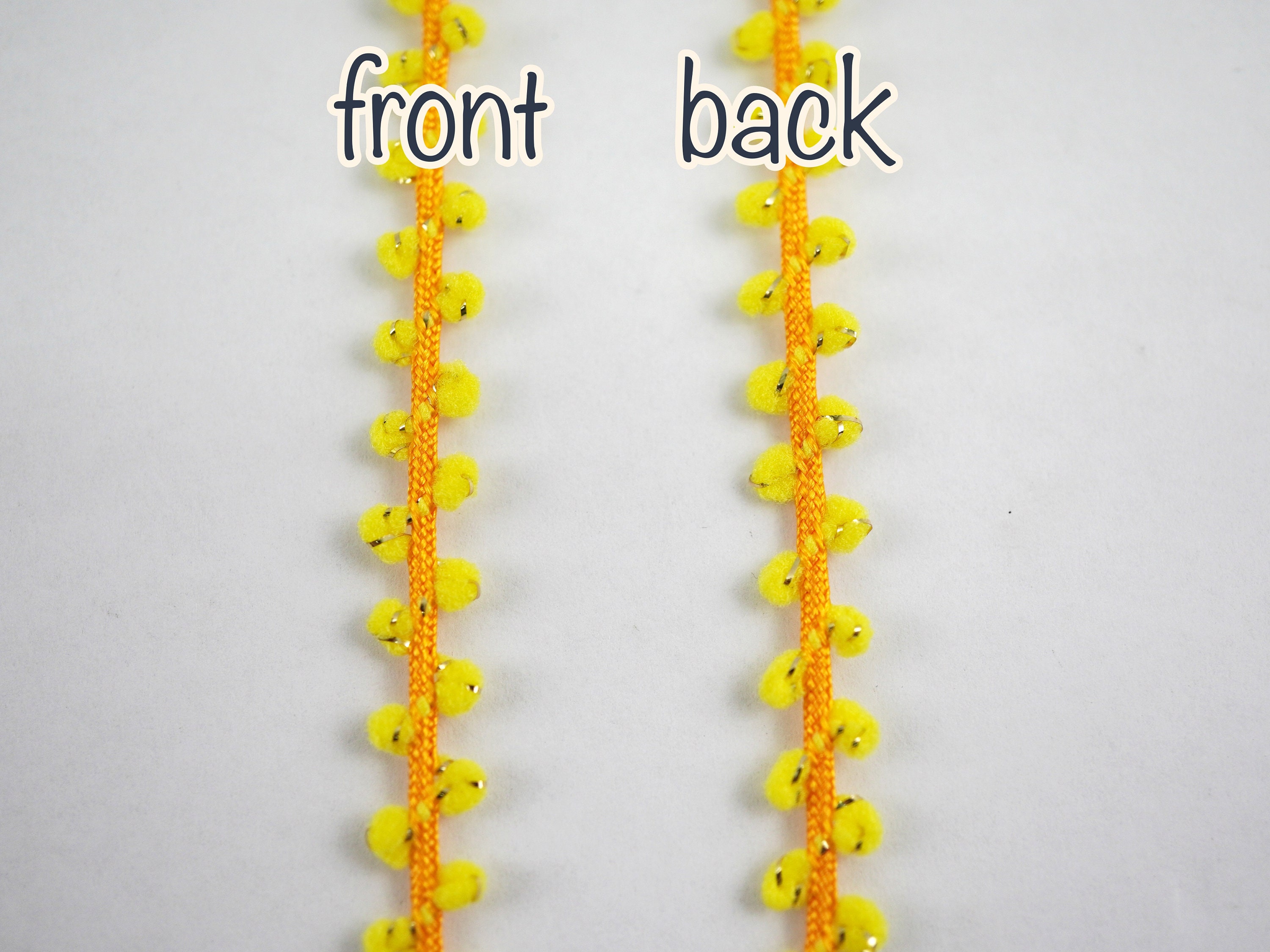 5 Yards Bright Yellow 2-side Tiny Pom Pom Trim, Mini Pom Pom Trim ...