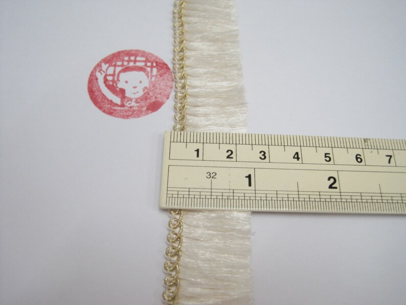 5 Yards Ivory Tassel Fringe Gold Metallic White Trim Fringe - Etsy