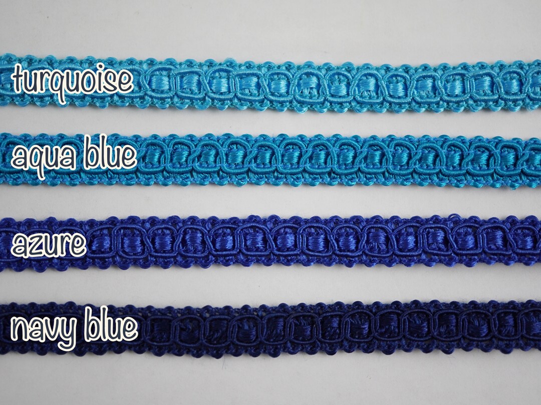 5 Yards 5/16" Blue Braid Trim, Blue Gimp Braid, Gimp Braid, Braided ...