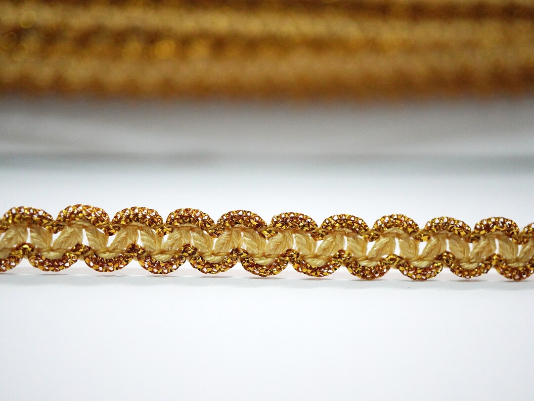 5 Yards Gold Rick Rack With Dark Gold Metallic Edge, Gold Rick Rack ...