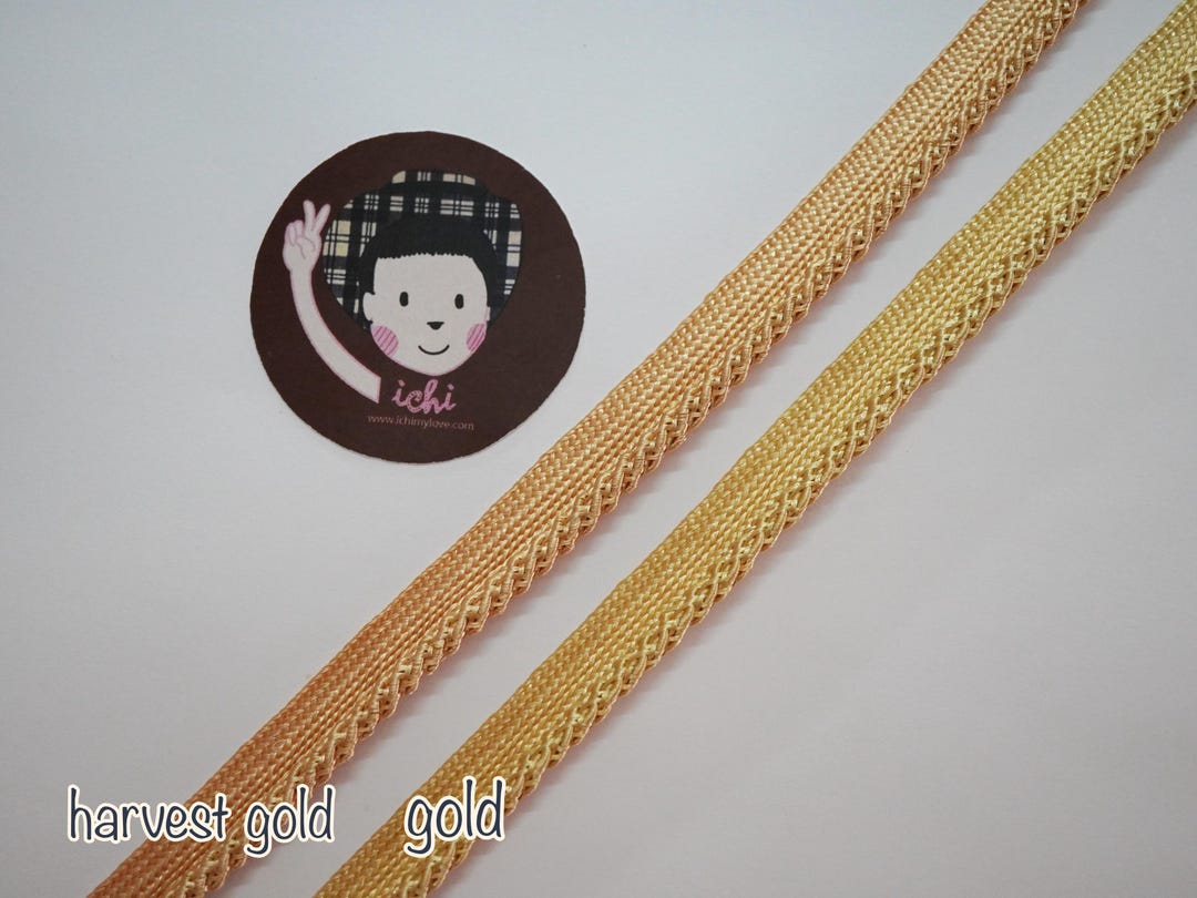 5 Yards Gold Lip Cord Piping, Edge Piping, Decorative Edging, Lip Cord ...