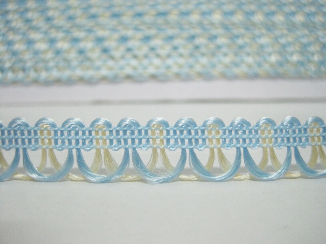 5 Yards Light Blue-white Scallop Loop Loop Trim Braided - Etsy
