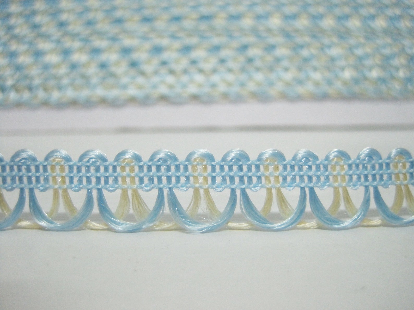 5 Yards Light Blue-white Scallop Loop Loop Trim Braided - Etsy