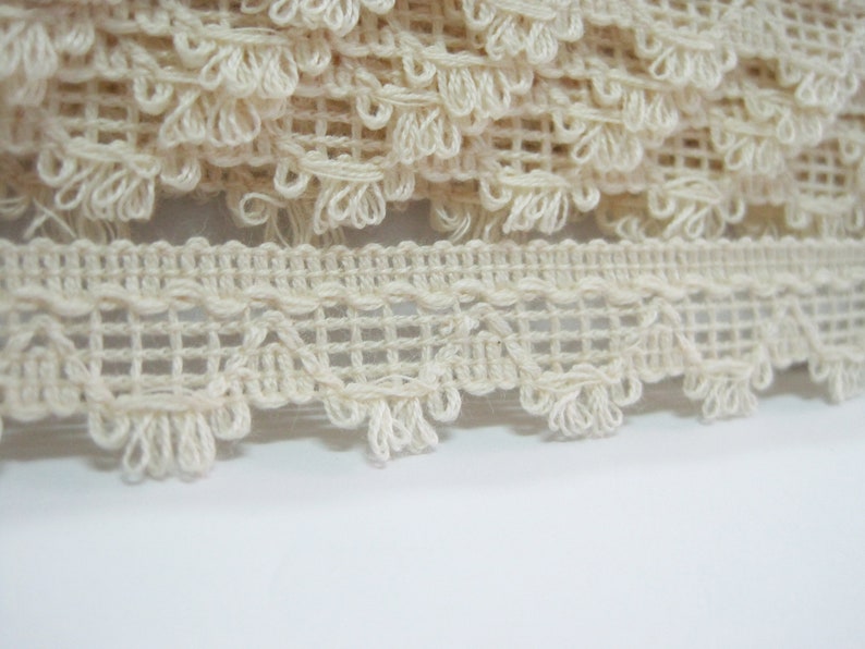 5 Yards 100% Cotton Lace Trim, Cotton Trims, Unbleached Cotton Trim ...