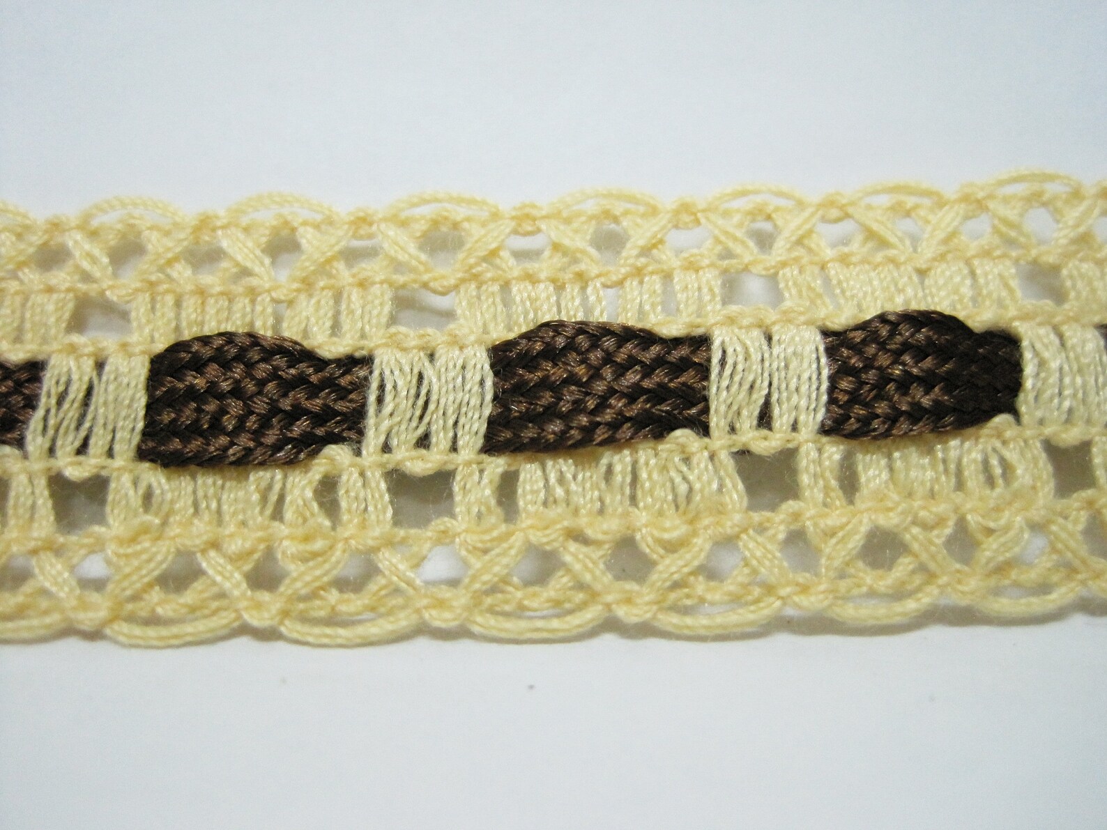 5 Yards Harvest Gold Lace Trim With Dark Brown Ribbon Insert - Etsy