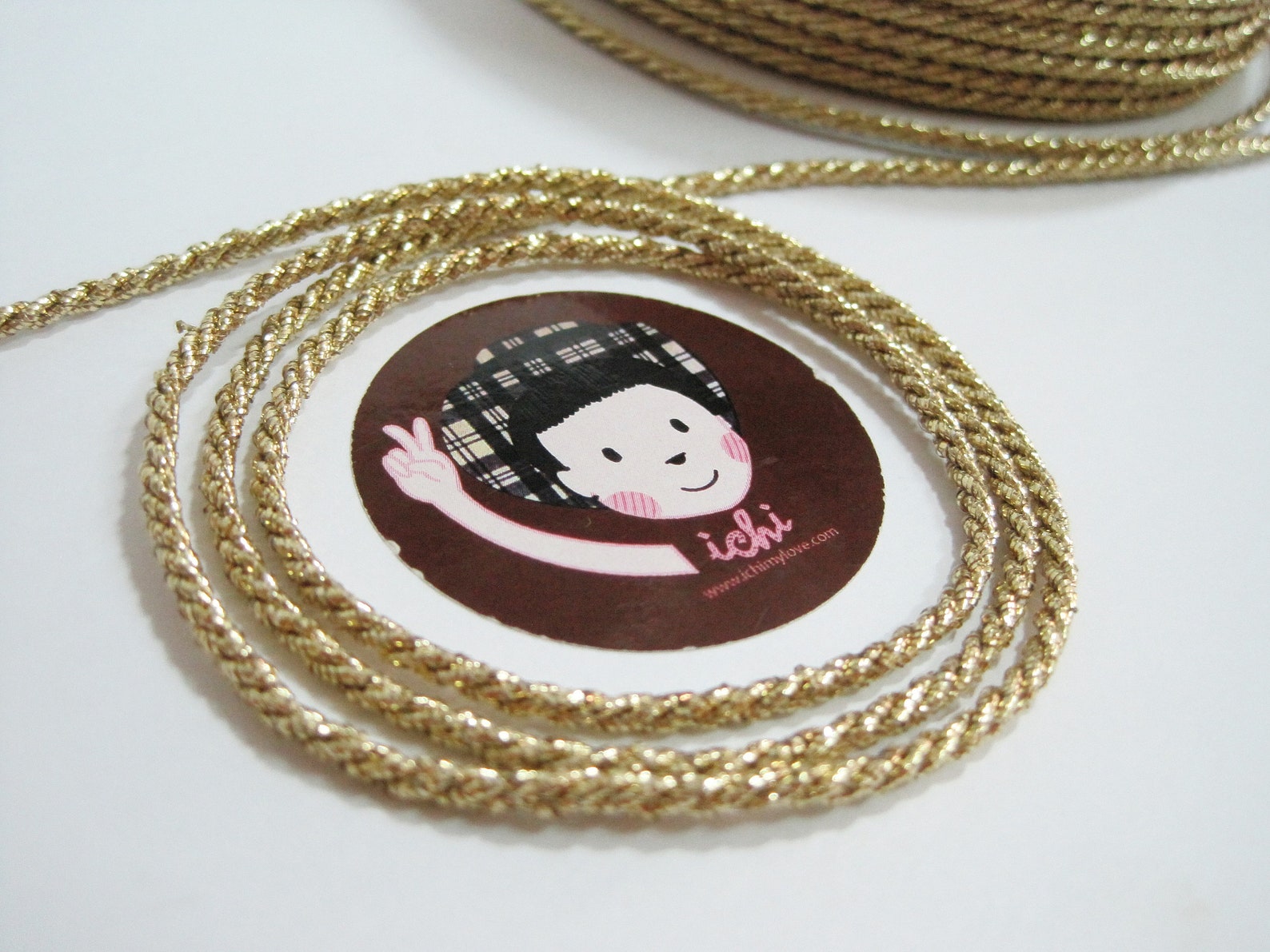 5 Yd 2.5 Mm Light Gold Metallic Twisted Cord, Gold Twisted Cord ...