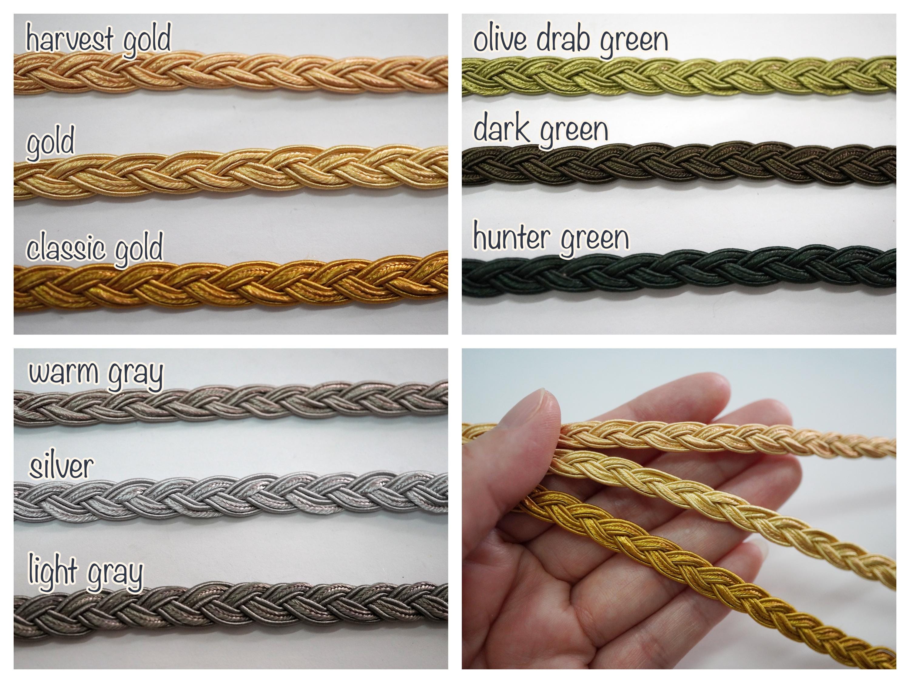 5 Yards 1/4" Gold Braided Cord, Braided Gimp Trim, Scroll Braid Trim ...