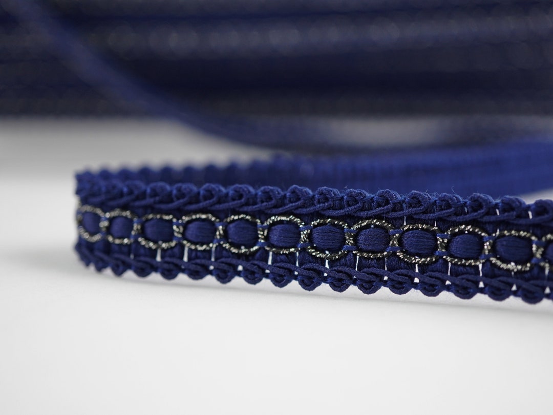5 Yards Navy Blue Gimp Braided Trim, Gimp Braid, Braided Cord, Braided ...