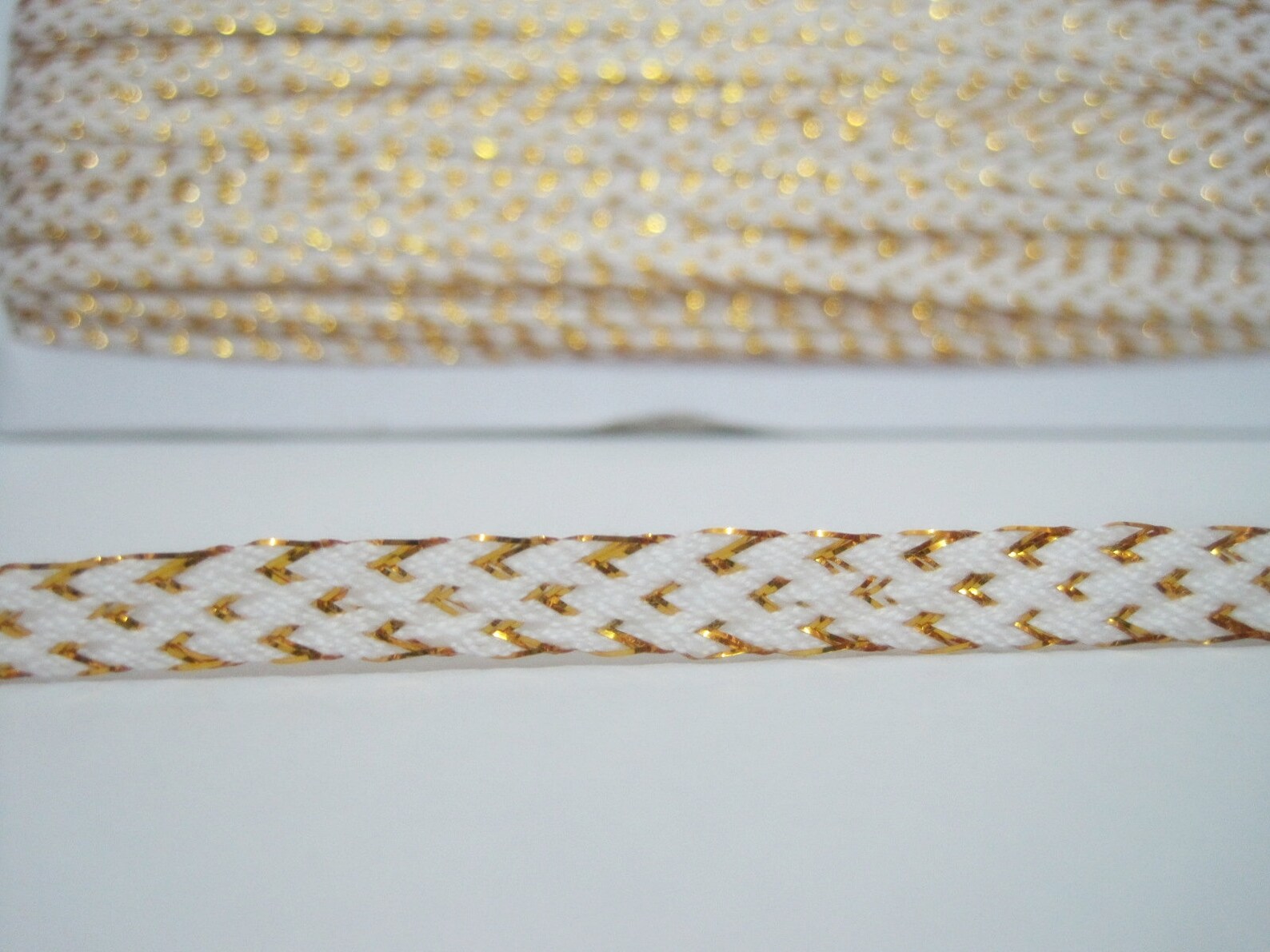 5 Yards White Ribbon With Gold Embroidered White Ribbon | Etsy