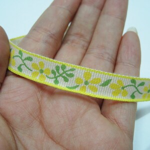 5 Yards 3/8" Flower Ribbon, Printed Ribbon, Flower Printed Ribbon ...