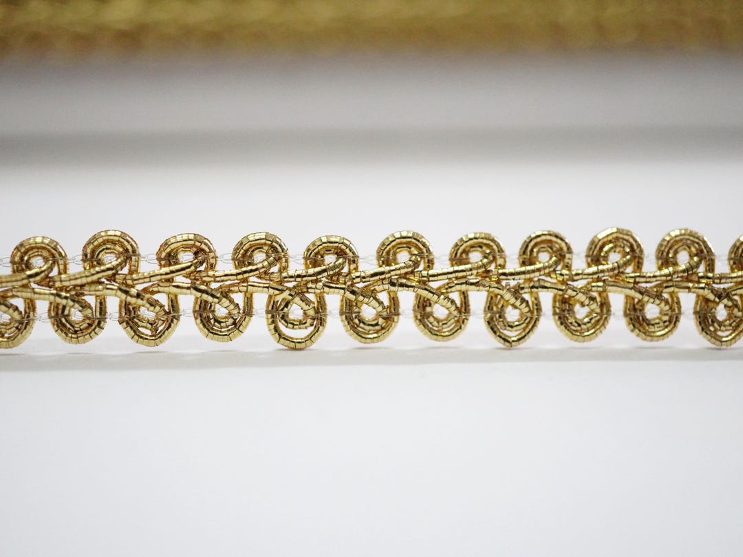 5 Yards 5/16" Light Gold Gimp Braided Trim, Gimp Braid, Braided Gimp ...