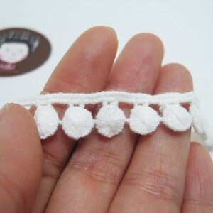 5 Yards Off-white Flat Ball Trim, White Trim, Cotton Trim, Trim Lot ...