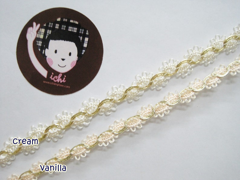 5 Yards Cream Picot Rick Rack With Gold Braided Cream Trim | Etsy