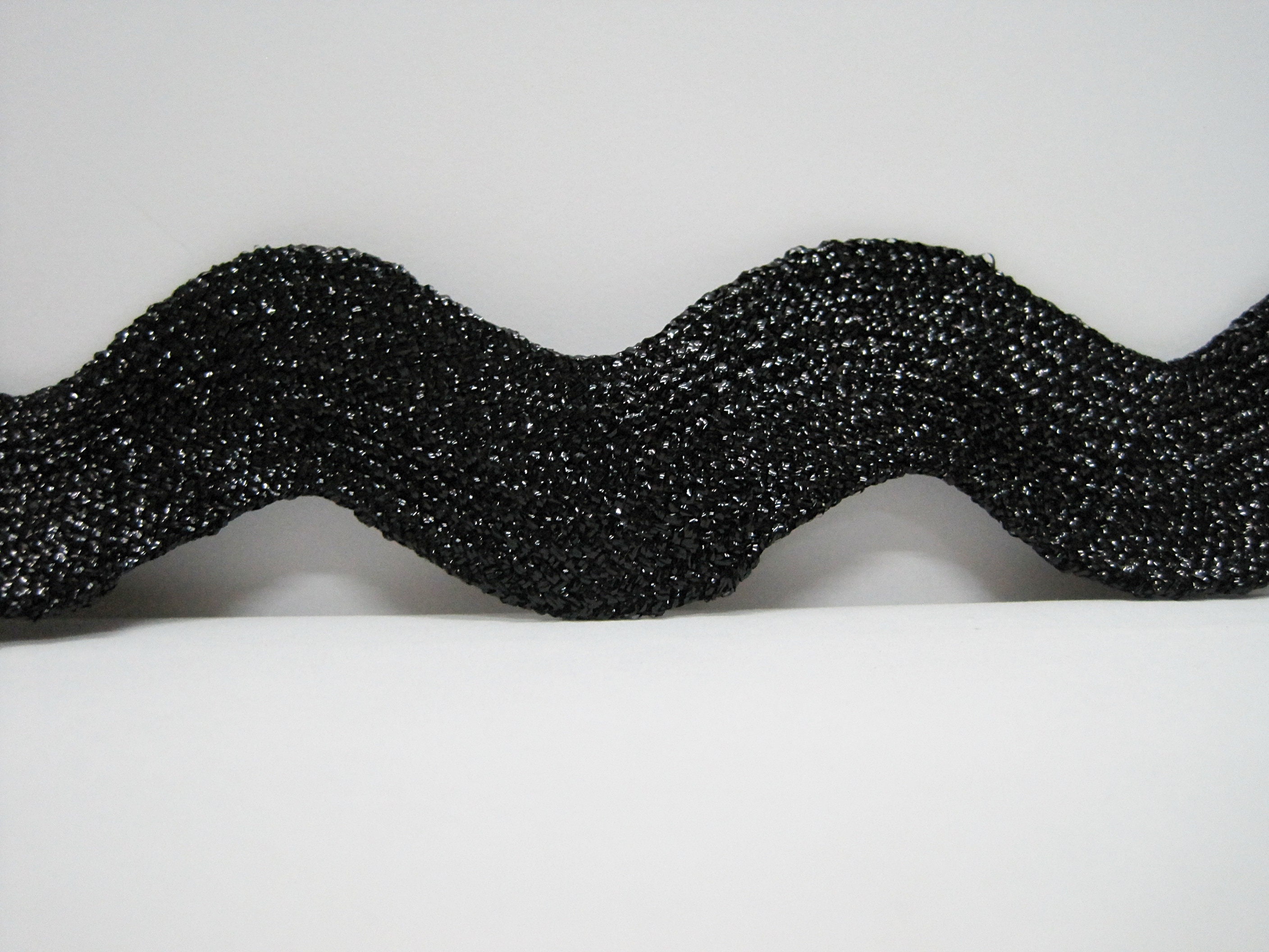 5 Yards Black Jumbo Metallic Rick Rack Trim Metallic rick | Etsy