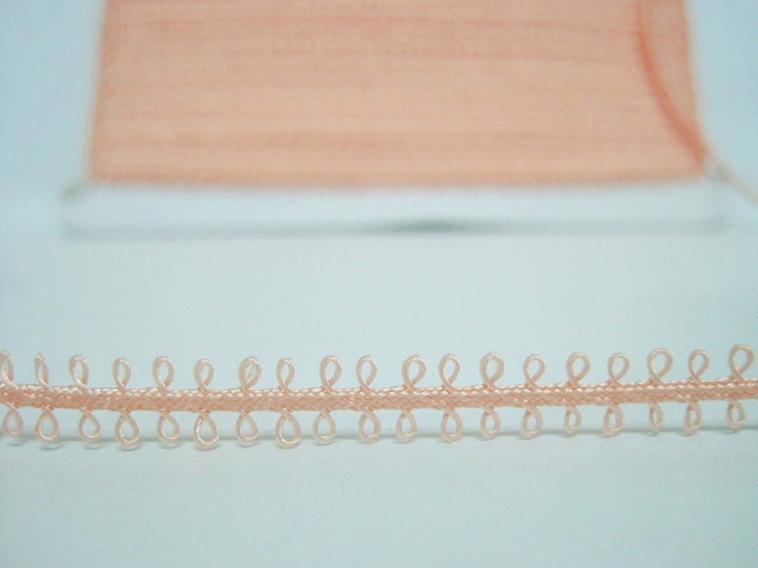 5 Yards Peach Pink Picot Trim, Picot Edge Trim, Picot Edge Ribbon ...