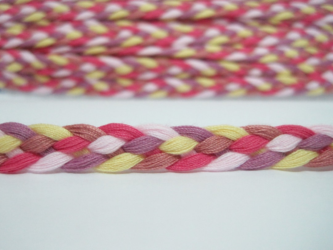 5 Yards Braided Trim, Multicolored Trim, Flat Braided Cord, Braided ...