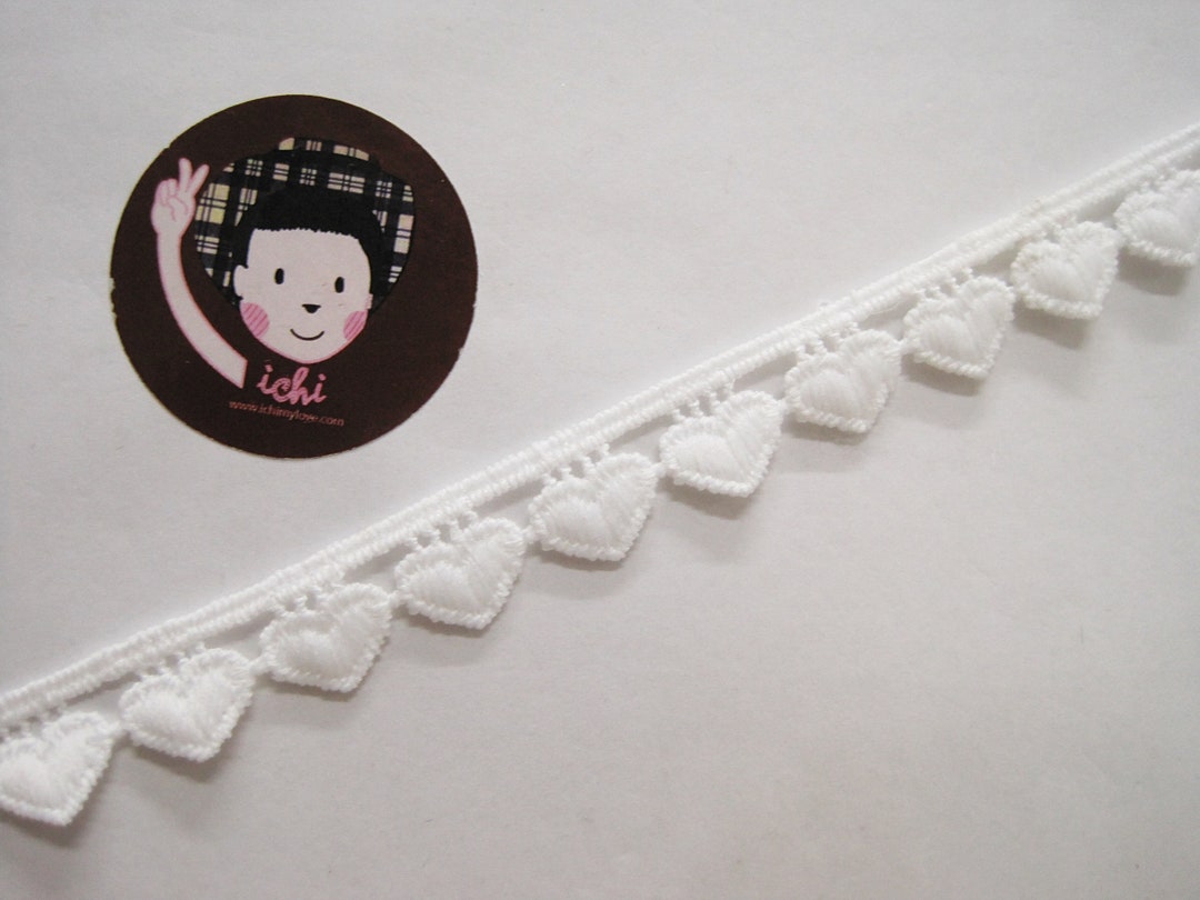 5 Yards Off-white Heart Lace Trim, White Trim, Cotton Trim, Trim Lot ...