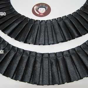1 Yd 2" Black Satin Box Pleated Trim, Box Pleated Trim, Box Pleated ...