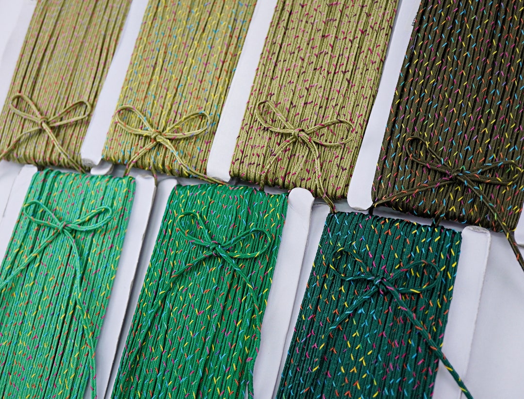 5 Yards Green Sprinkles Soutache Cord, Soutache Braid, Shiny Cord, Flat ...