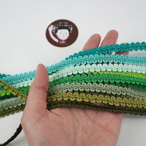 5 Yards 3/8" Teal Gimp Braided Trim, Gimp Braid, Braided Cord, Braided ...