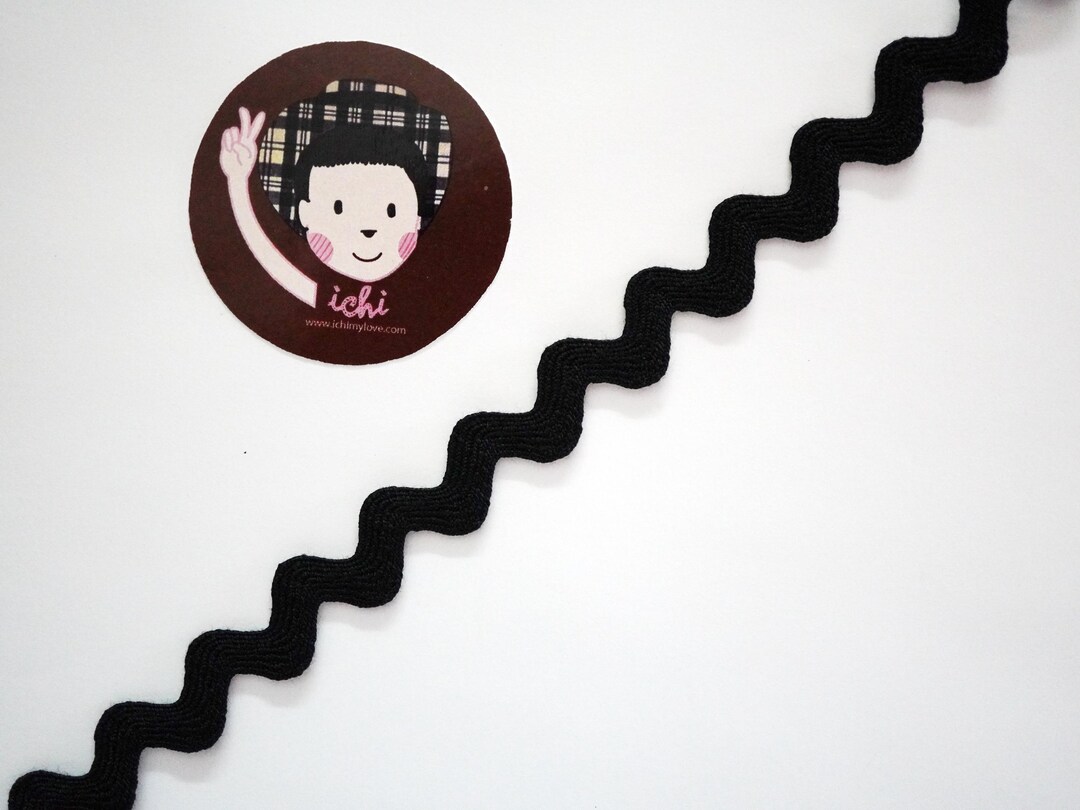 5 Yards 1/2" Black Matte Rick Rack Trim, Black Ric Rac Trim, Rick Rack ...