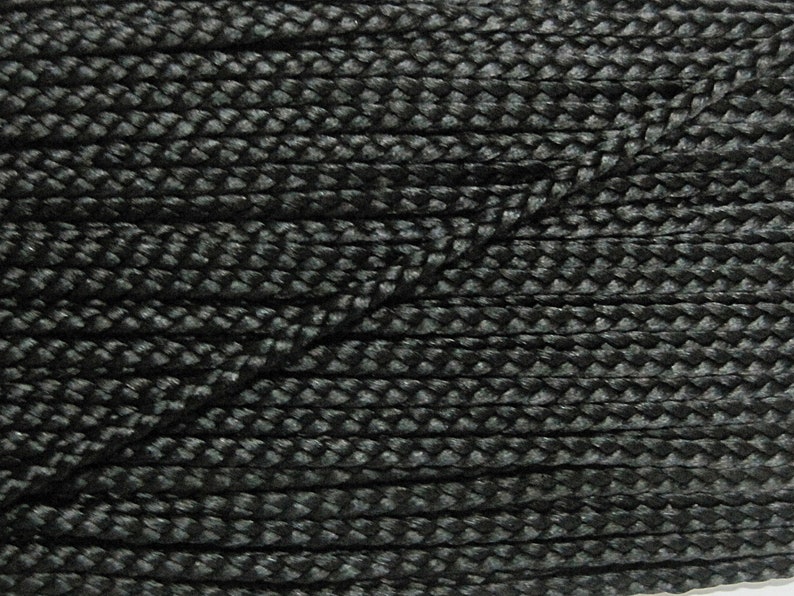 5 Yards 1/4 Black Braided Cord Flat Cord Flat Braided - Etsy