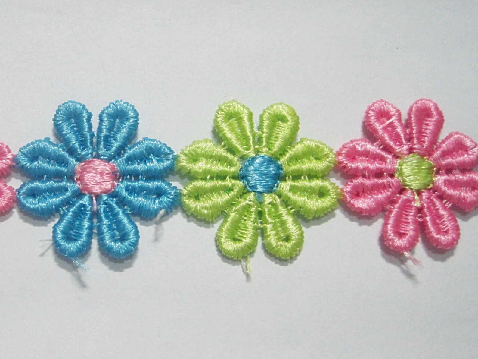 5 Yards Rainbow Flower Trim 2.5 Cm-wide, Colorful Trim, Flower Trim ...
