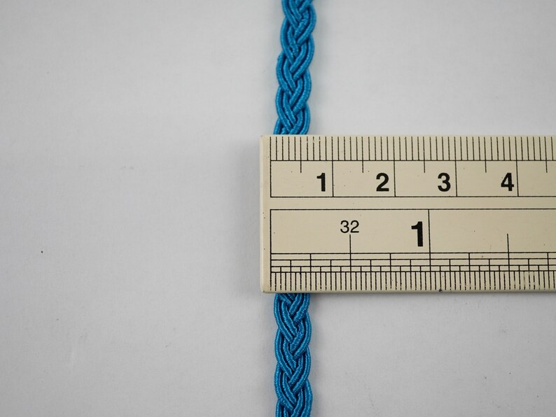 5 Yards 1/4 Blue Braided Cord White Cord Flat Braided - Etsy