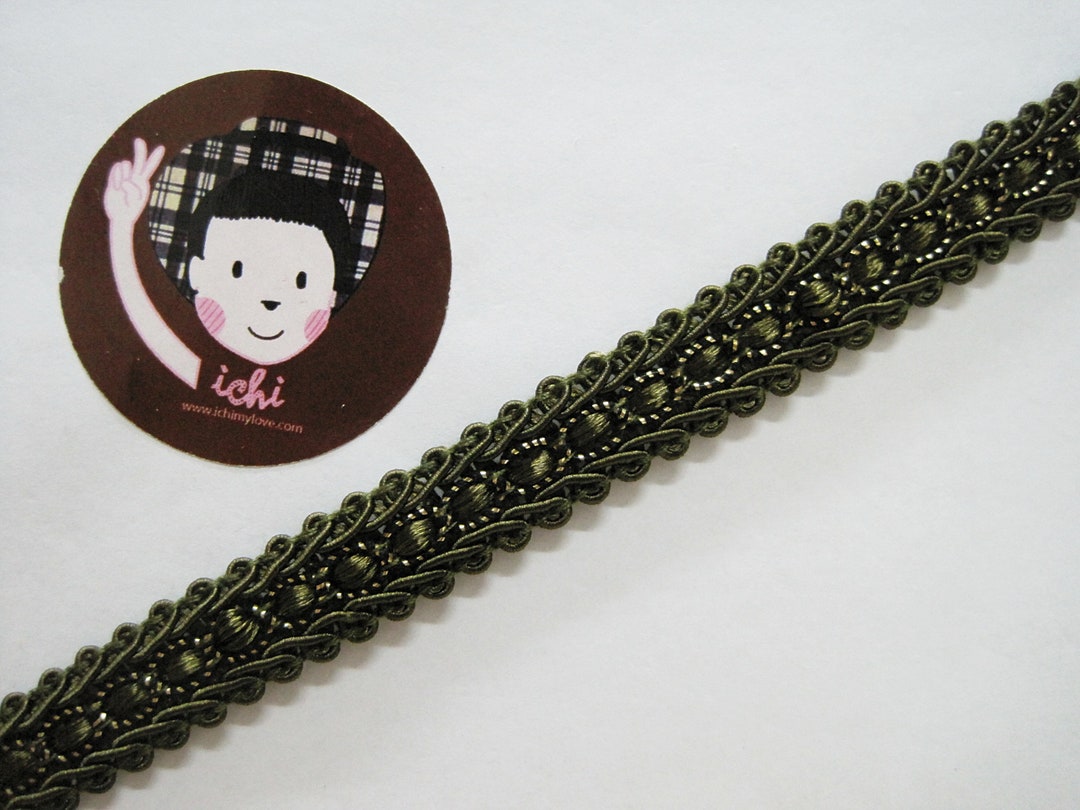 5 Yards 1/2" Dark Green Gimp Braid Trim, Gimp Braid, Braided Gimp Trim ...