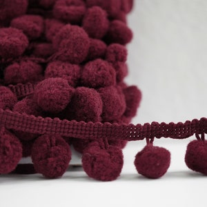 5 Yards 1.2 Cm Red Pom Pom Trim, Red Pom Pom Fringe, Pom Pom Fringe ...