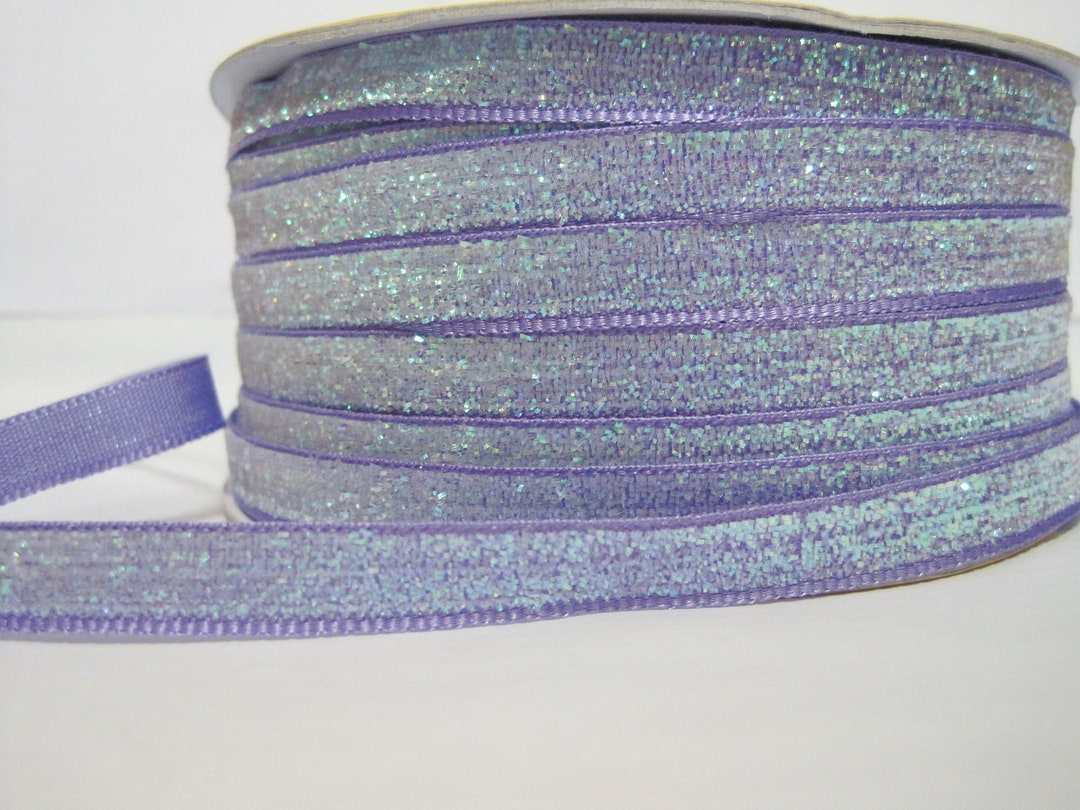 5 Yards 3/8" Lavender Glitter Ribbon, Glitter Yarn, Lavender Velvet ...